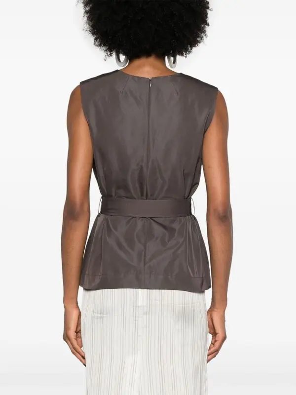 P.a.r.o.s.h Sleeveless Top With Belt - Grey
