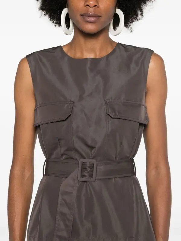 P.a.r.o.s.h Sleeveless Top With Belt - Grey