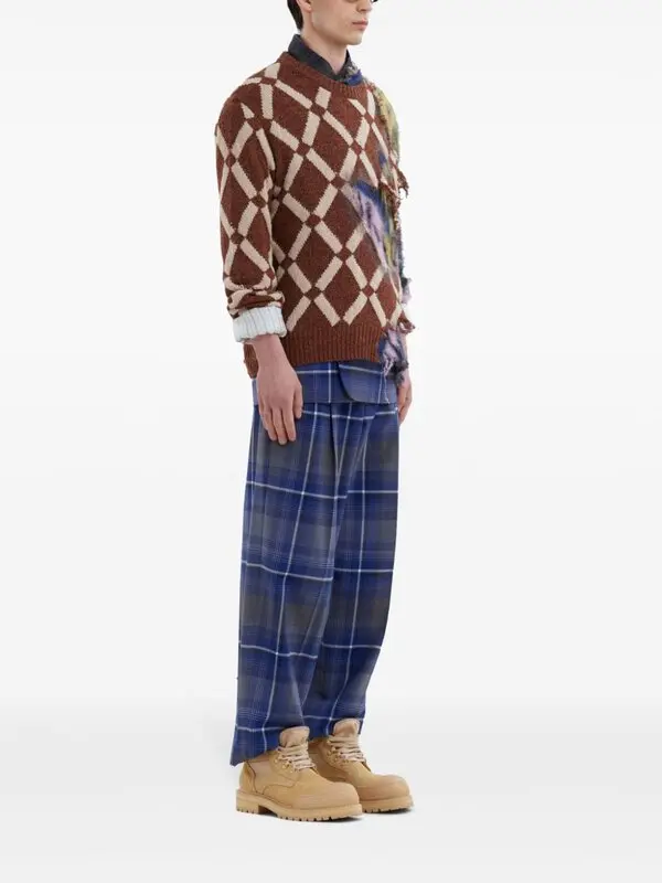 Marni Distressed-effect Color-block Jumper