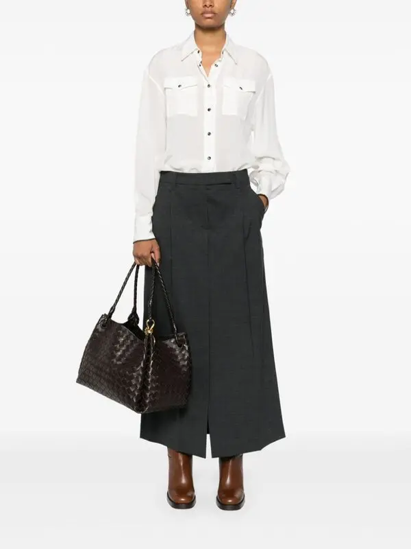 Brunello Cucinelli Darted Pencil Skirt - Grey