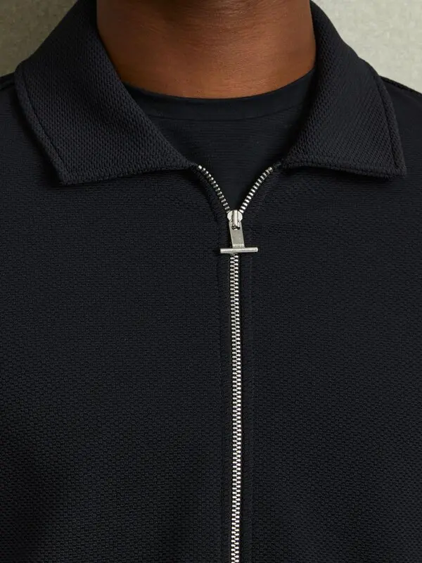 REISS Hudson Textured Zip-through Overshirt