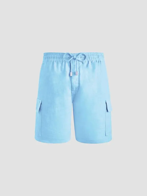Vilebrequin Linen Cargo Swim Trunks - Blue