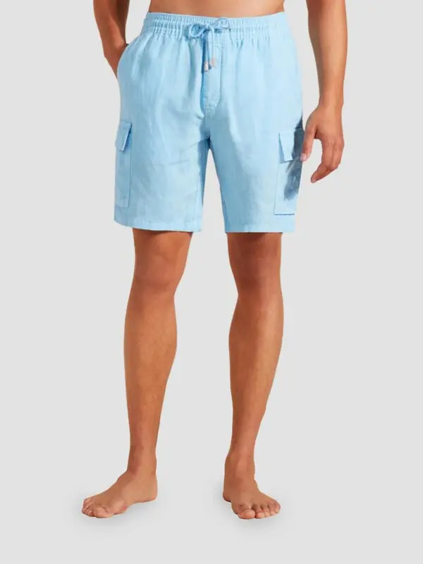 Vilebrequin Linen Cargo Swim Trunks - Blue