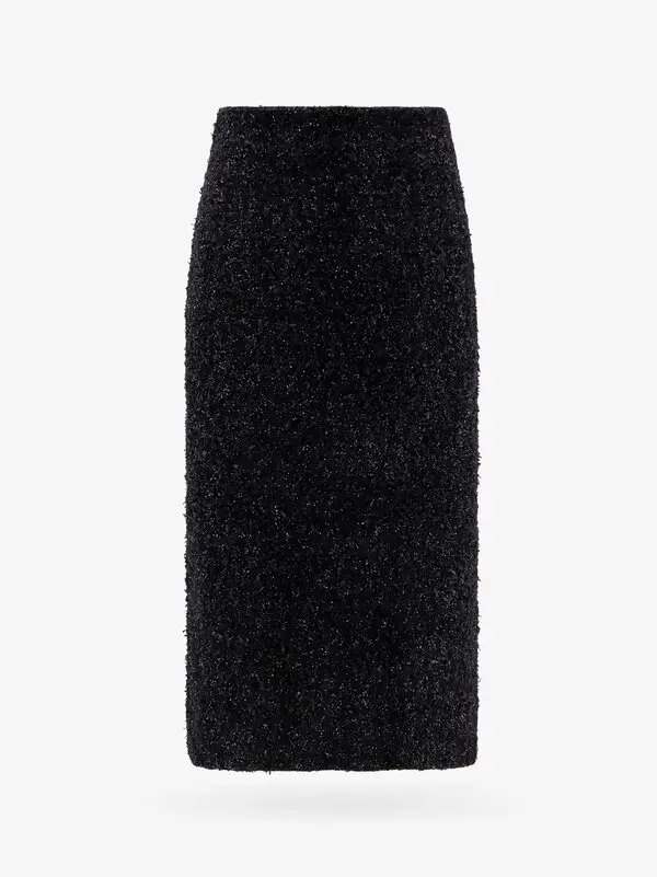 Balenciaga Cotton Tweed Knitted Midi Skirt