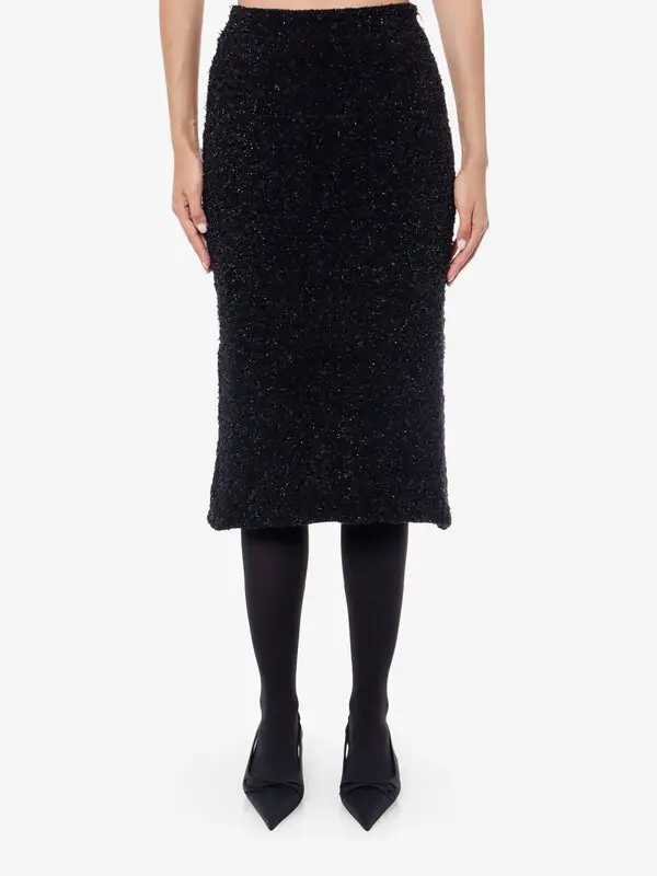 Balenciaga Cotton Tweed Knitted Midi Skirt