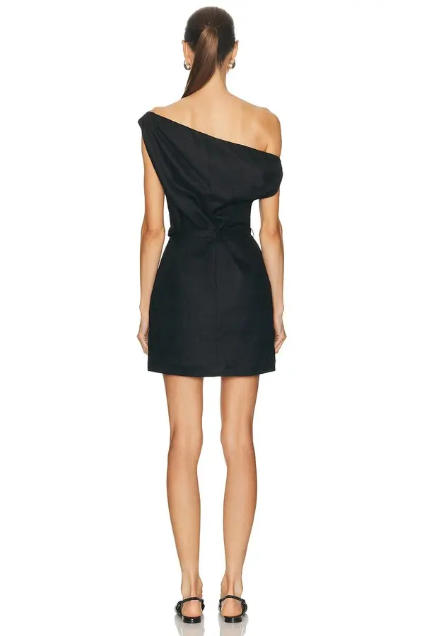 Unknown Linen Off The Shoulder Mini Dress