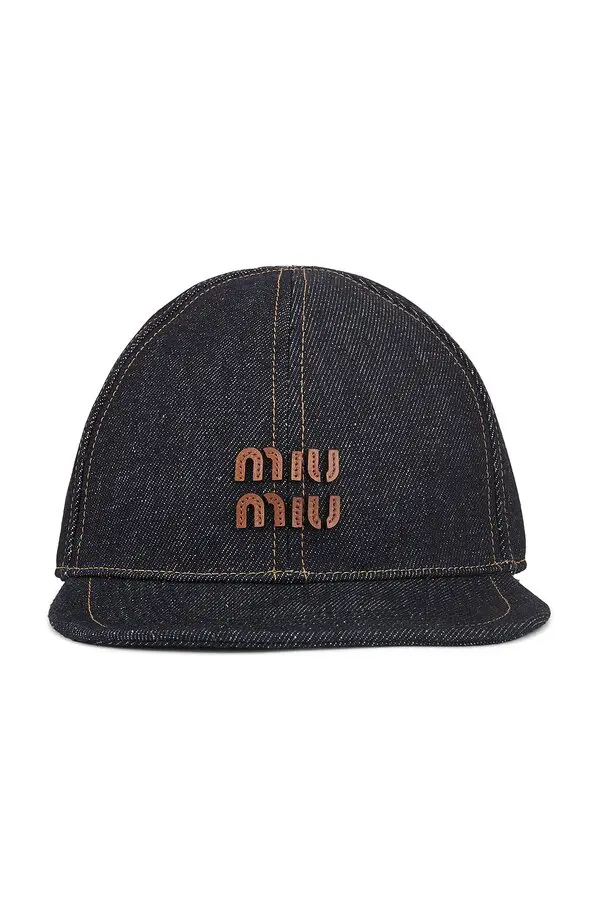 Miu Miu Denim Baseball Cap - Blue & Brandy