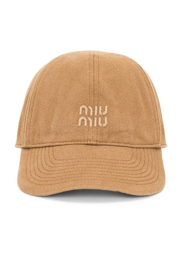 Miu Miu Drill Baseball Hat - Sughero