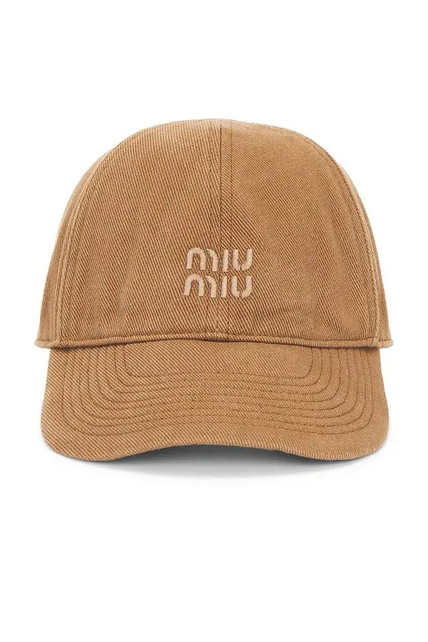 Miu Miu Drill Baseball Hat - Sughero