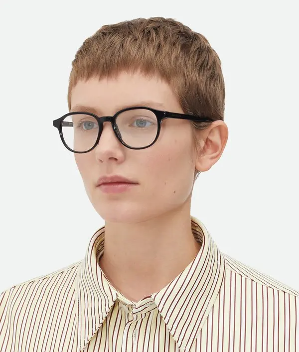 Bottega Veneta Classic Panthos Eyeglasses - Black/transparent