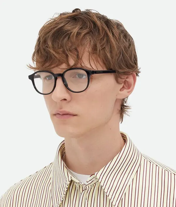 Bottega Veneta Classic Panthos Eyeglasses - Black/transparent
