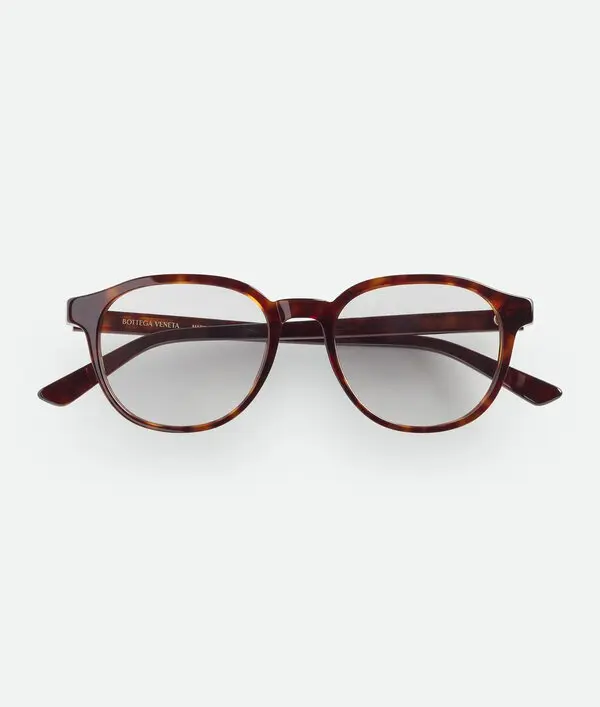 Bottega Veneta Classic Panthos Eyeglasses - Havana/transparent