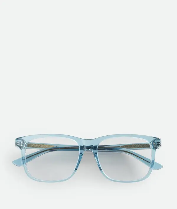 BOTTEGA  VENETA Bottega Veneta Square Eyeglasses - Light Blue/transparent