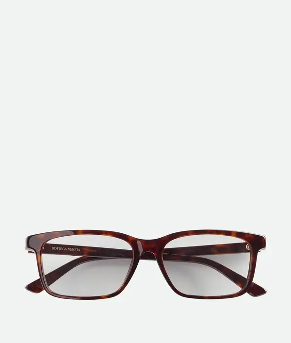 BOTTEGA  VENETA Bottega Veneta Rectangular Eyeglasses - Havana/transparent