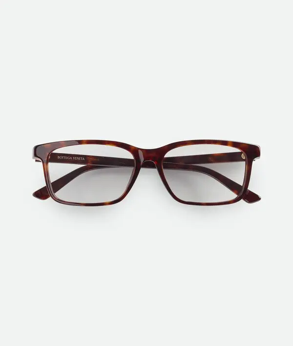Bottega Veneta Classic Rectangular Eyeglasses - Havana/transparent