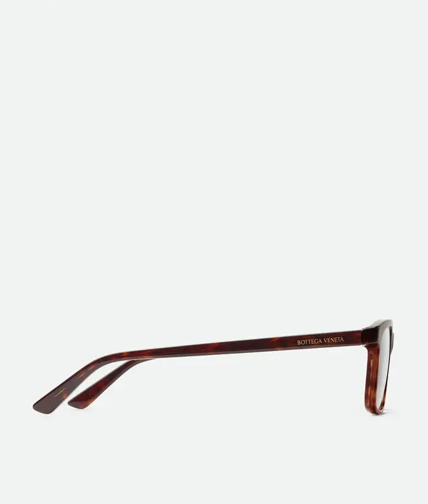 Bottega Veneta Classic Rectangular Eyeglasses - Havana/transparent