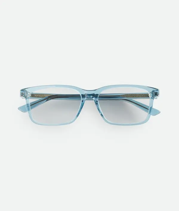 Bottega Veneta Classic Rectangular Eyeglasses - Light Blue/transparent
