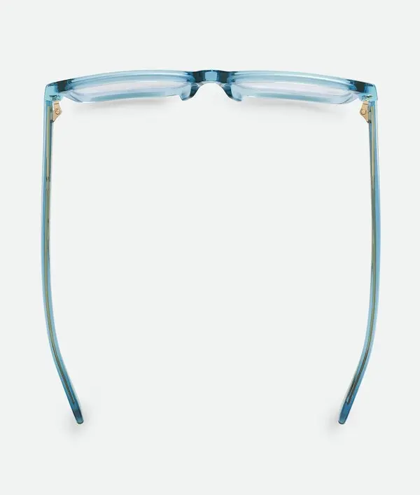Bottega Veneta Classic Rectangular Eyeglasses - Light Blue/transparent