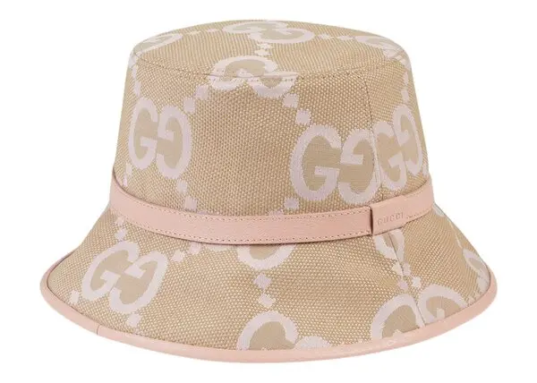 Gucci Jumbo Gg Bucket Hat - Beige/light Pink