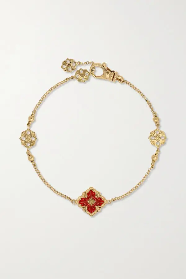 Buccellati Opera Tulle 18-karat And Enamel Bracelet