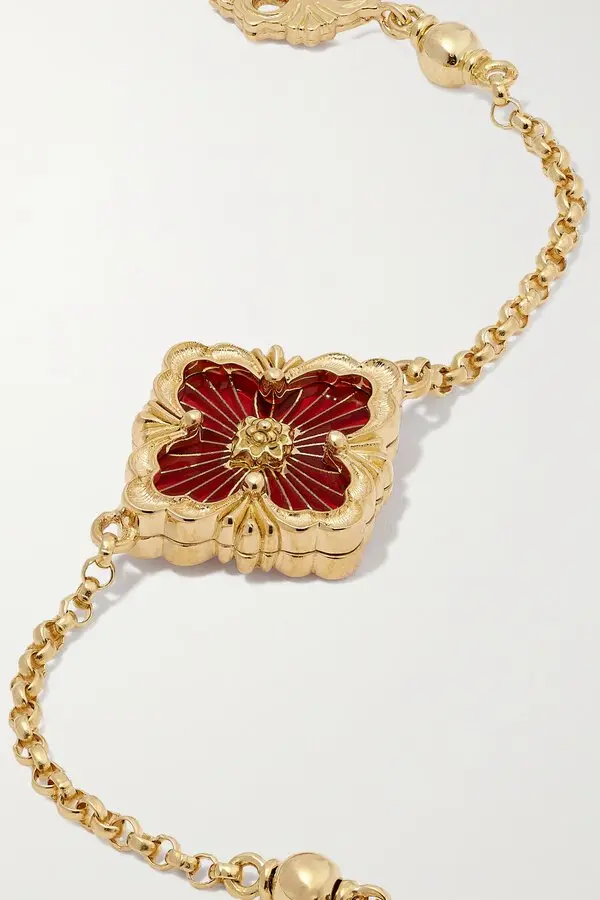 Buccellati Opera Tulle 18-karat And Enamel Bracelet