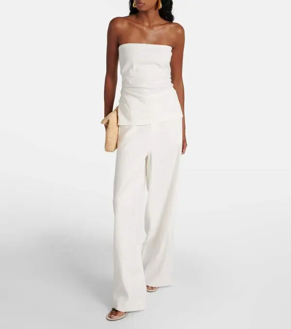 SIR. Dorian Linen-blend Tube Top - White