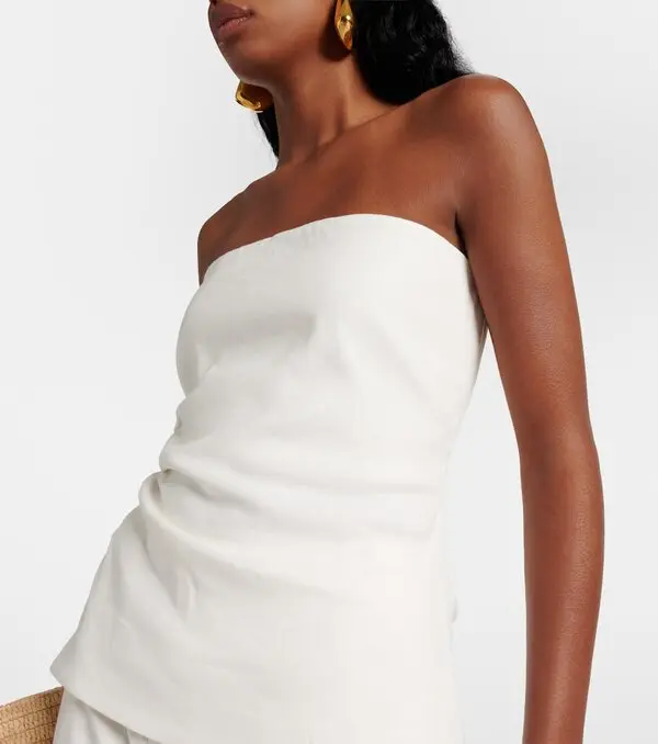 SIR. Dorian Linen-blend Tube Top - White