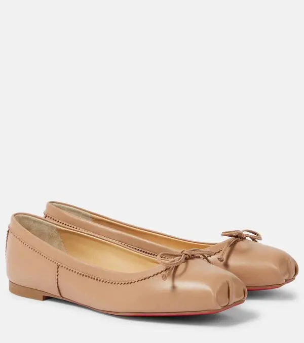 CHRISTIAN LOUBOUTIN Mamadrague Leather Ballet Flats - Brown