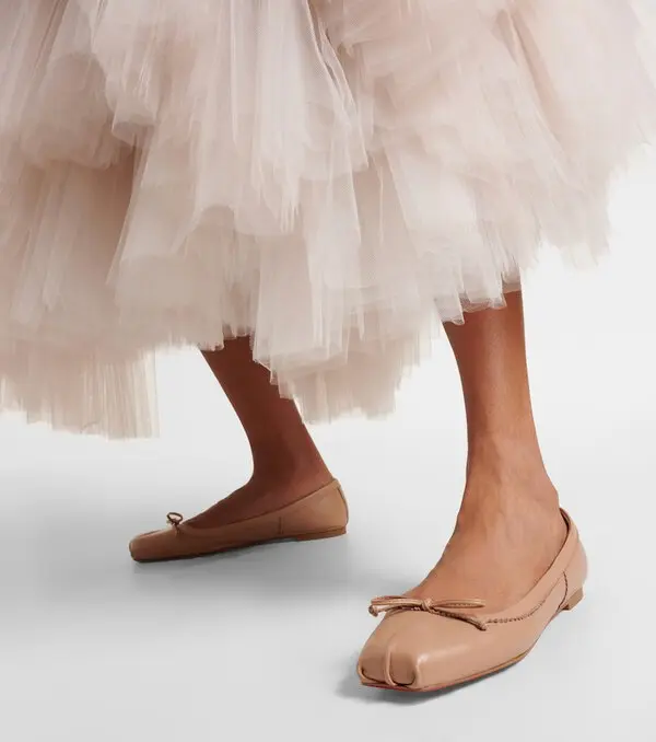 CHRISTIAN LOUBOUTIN Mamadrague Leather Ballet Flats - Brown