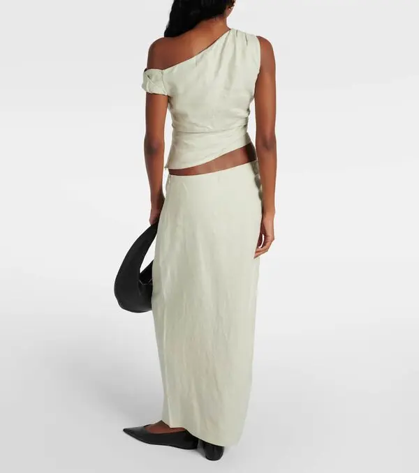 SIR. Iris Asymmetric Linen Maxi Skirt