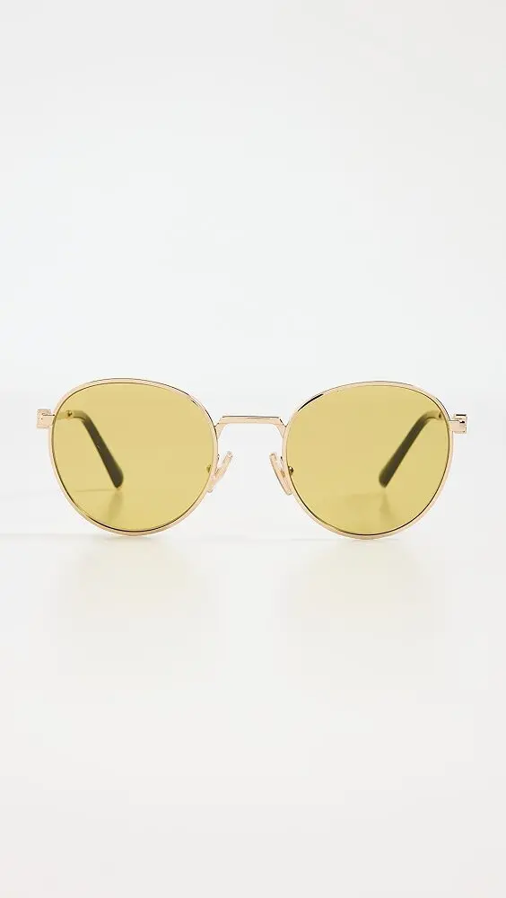 Miu Miu Mu 55zs Round Sunglasses - Gold
