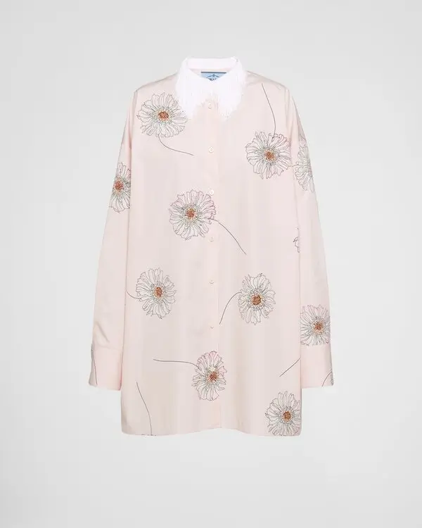 Prada Printed Poplin Shirt Dress
