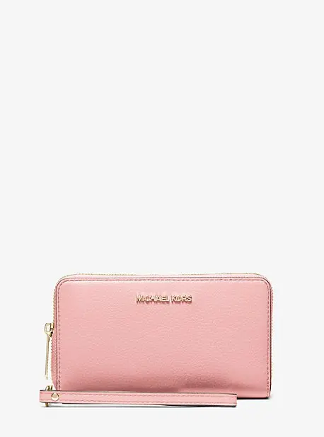 Michael Kors Large Pebbled Leather Smartphone Wristlet - Pink
