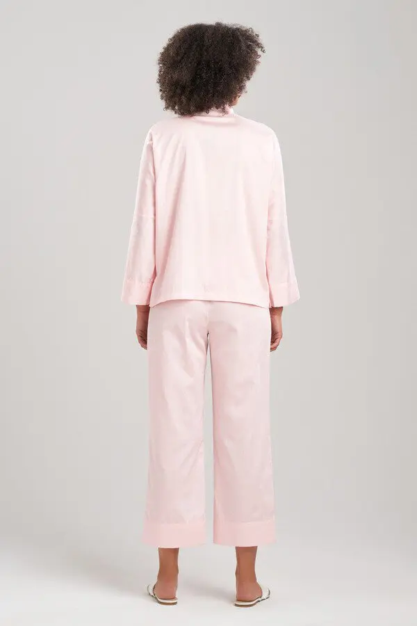 Natori Cotton Sateen Essentials Mandarin Pj - Pink
