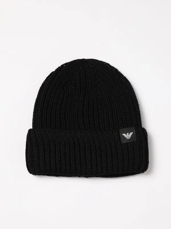 Emporio Armani Ribbed Beanie - Black