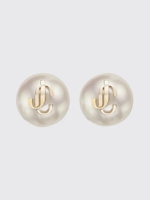 JIMMY CHOO Jc Monogram Faux Pearl Stud Earrings - White
