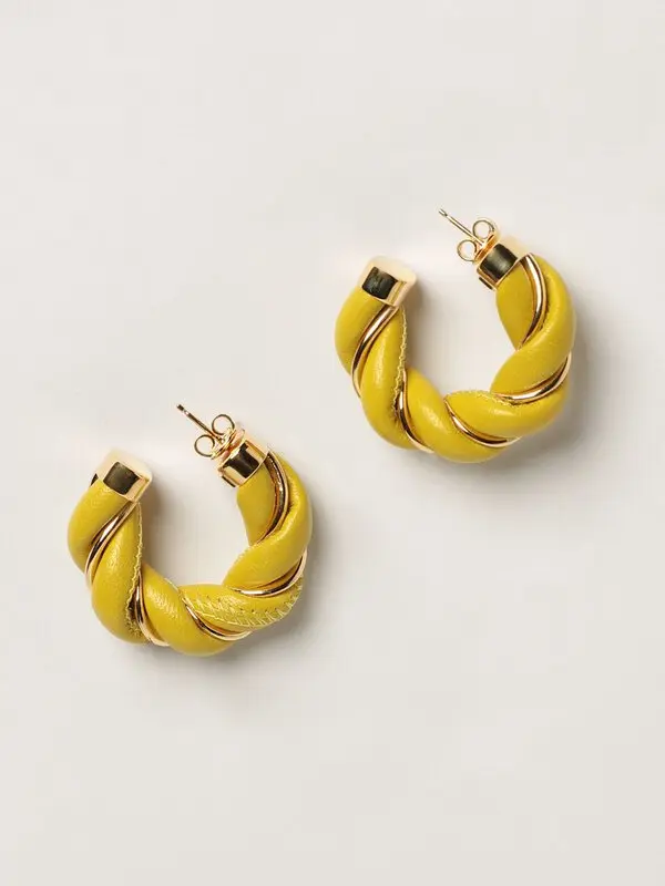 Bottega Veneta Nappa Leather Hoop Earrings - Cream