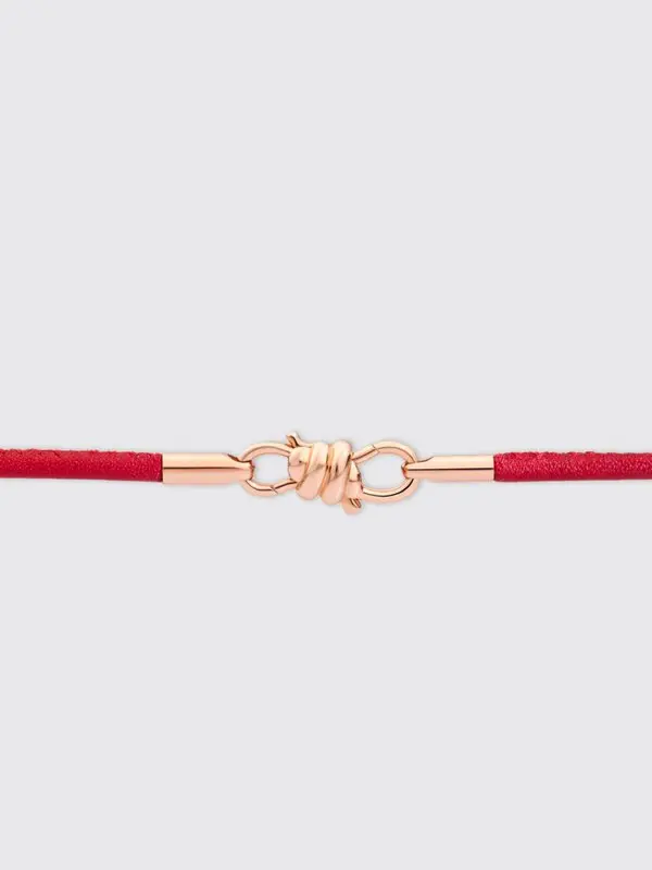 DODO 9 Kt Rose Gold And Leather Knot Bracelet