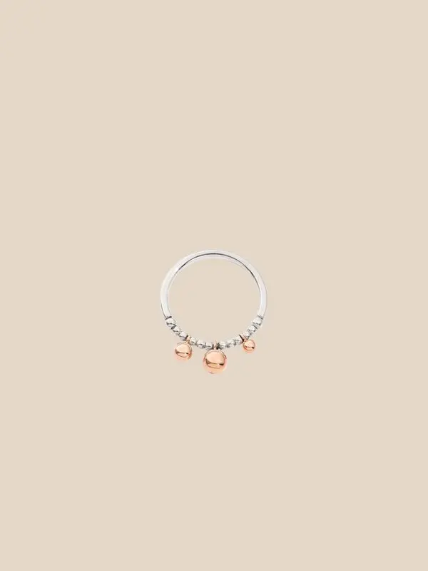 DODO Bollicine Ring In With 9 Kt Rose Gold Spheres