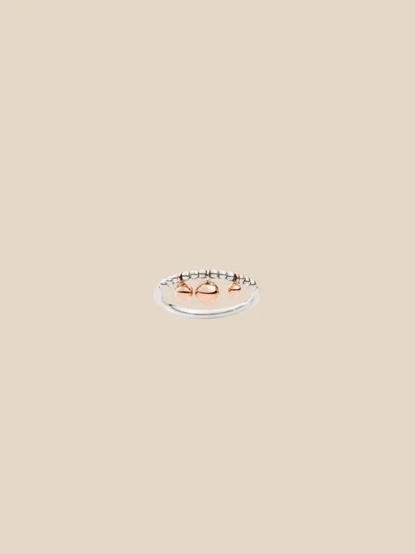 DODO Bollicine Ring In With 9 Kt Rose Gold Spheres