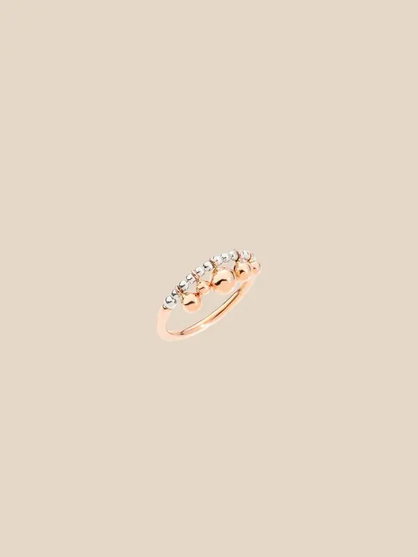 DODO 9 Kt Bollicine Ring With Spheres - Rose Gold