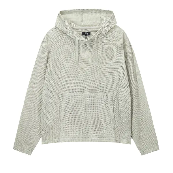 StÜssy Cotton Mesh Hoodie 'bone