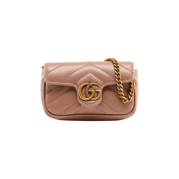 Gucci Gg Marmont Chain Coin Purse 'porcelain Rose - Pink