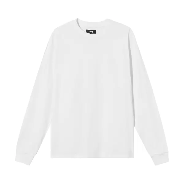 StÜssy Stock Logo Long-sleeve Crew - White