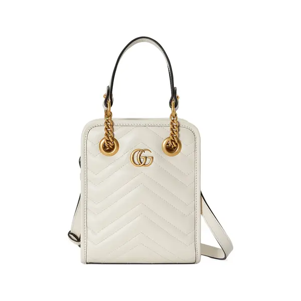 Gucci Gg Marmont Matelassé Mini Bag White Editorialist