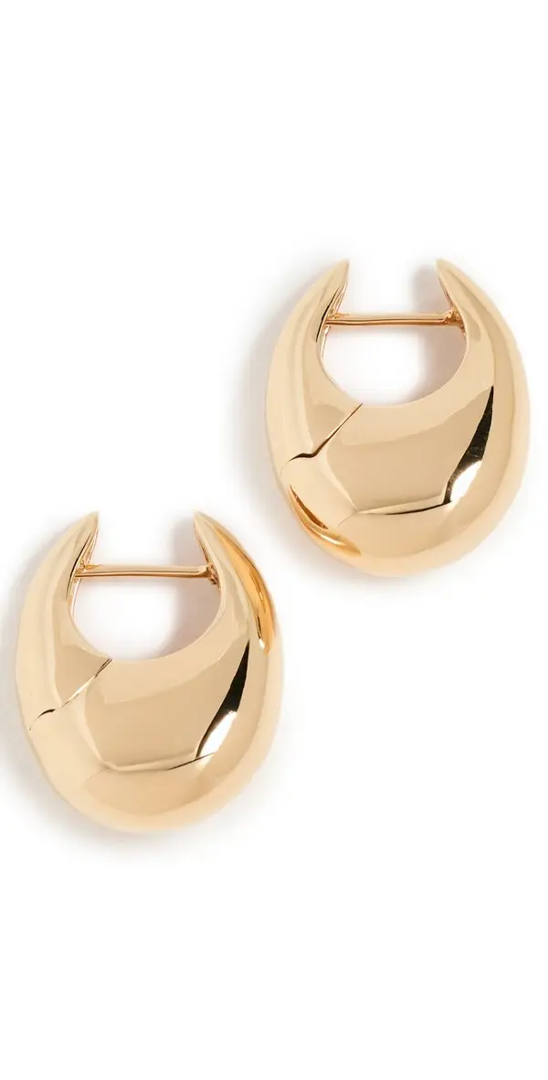 ANNIKA INEZ Large Sloping Hinge Hoop Earrings - Gold