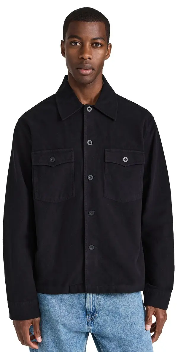 Our Legacy Evening Coach Jacket - Black Brushed Cotton