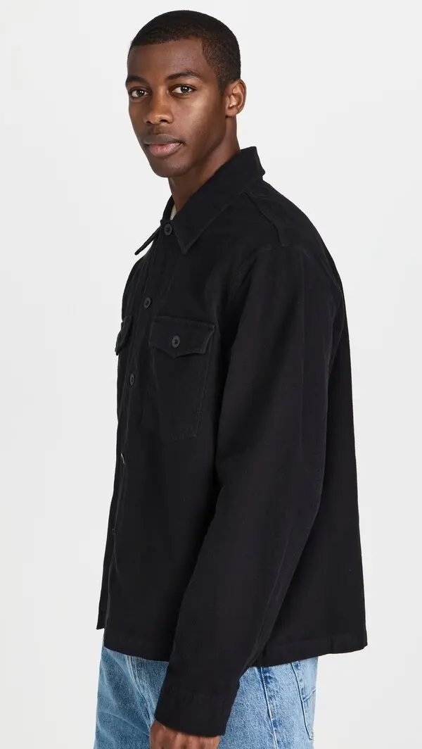 Our Legacy Evening Coach Jacket - Black Brushed Cotton