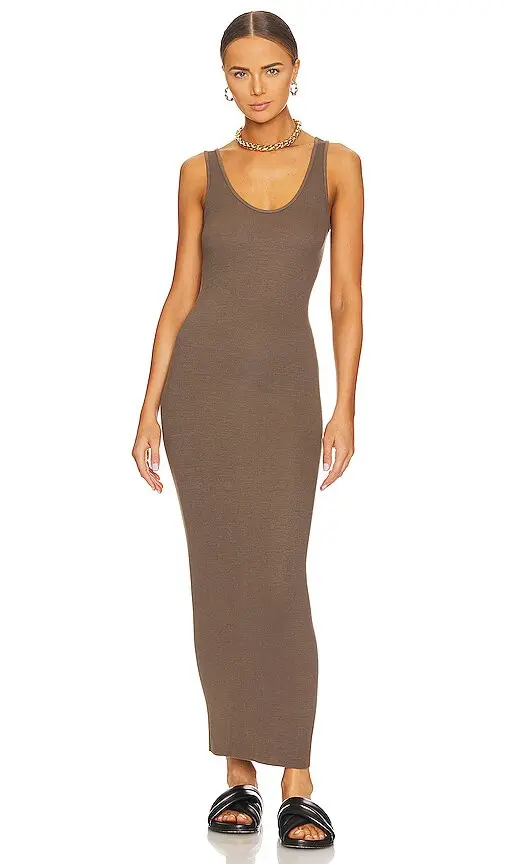 Enza Costa Maxi Tank Dress - Brown