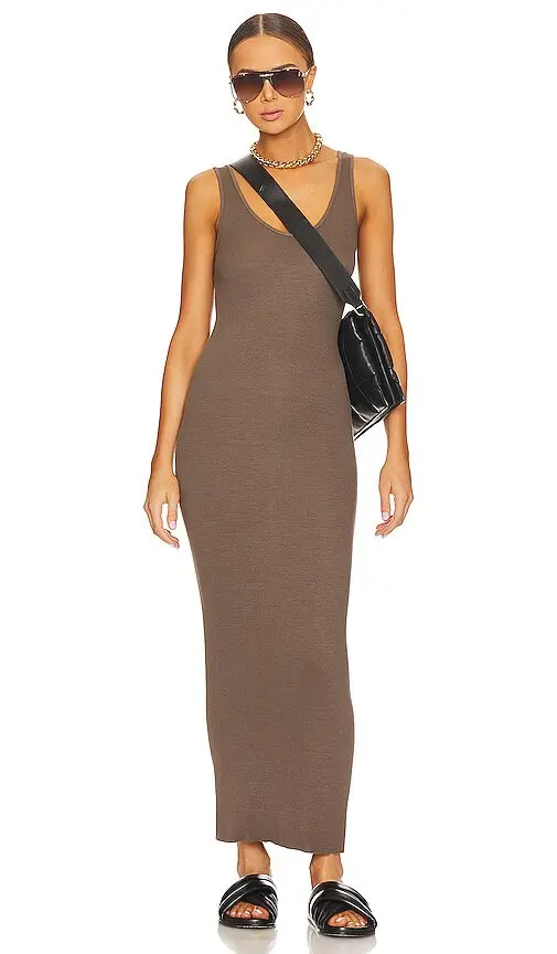 Enza Costa Maxi Tank Dress - Brown